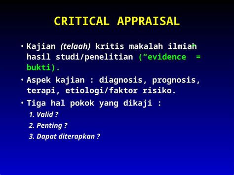 Ppt Critical Appraisal Dokumen Tips