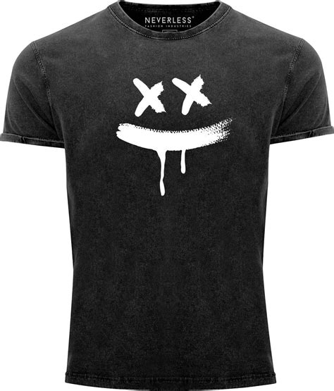 Herren Vintage Shirt Creepy Smile Sneaky Kauflandde