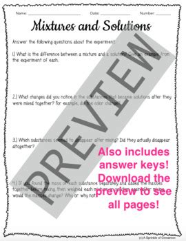 Mixtures And Solutions Experiment Fun Hands On Science Activity