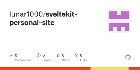 Github Lunar1000sveltekit Personal Site