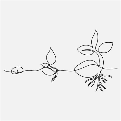 Premium Vector Continuous Line Hand Drawing Vector Illustration Tree Art