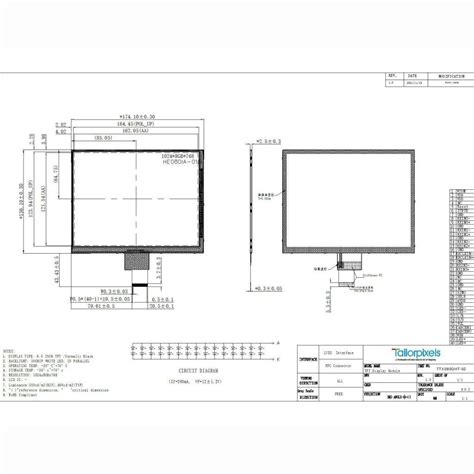 Inch IPS TFT LCD LVDS X Tailor Pixels