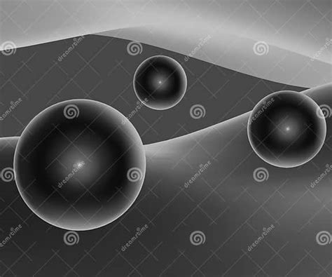 Grayscale Image Abstract Spheres In The Wavy Background Stock Illustration Illustration Of