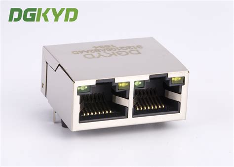 1000 Base Tx Ganged Dual Port Rj45 Internet Connection Jack Gigabit Ethernet Connector