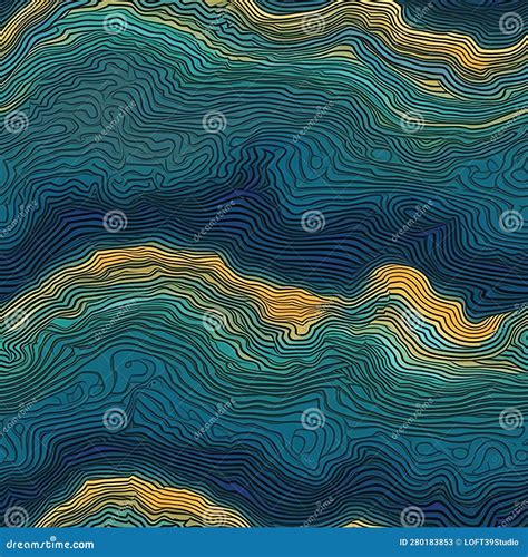 generative ai topographic map seamless pattern stock illustration