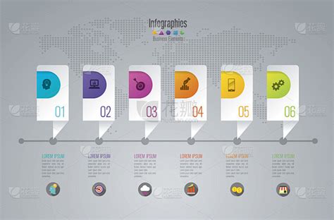 时间轴信息图设计矢量和商业图标。