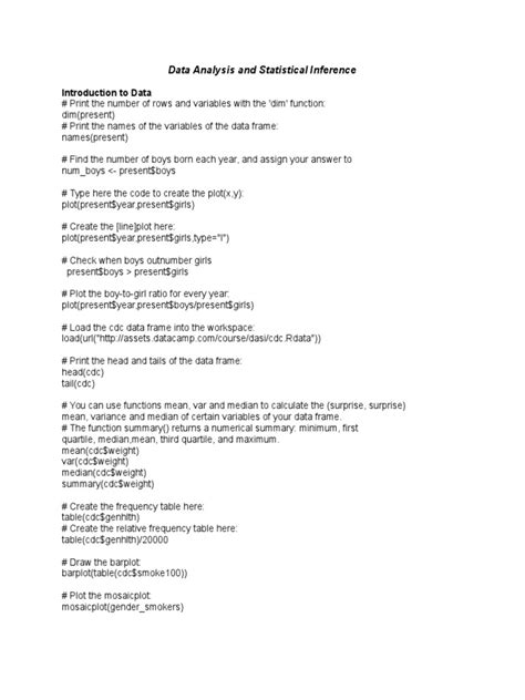 R Notes For Data Analysis And Statistical Inference Pdf Errors And Residuals Regression