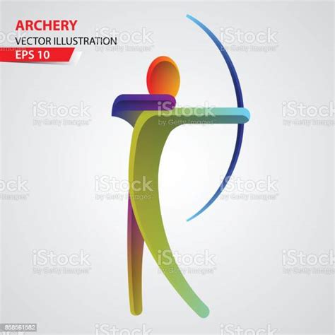 양궁 컬러 스포츠 아이콘 양궁에 대한 스톡 벡터 아트 및 기타 이미지 양궁 골 스포츠 장비 디자인 Istock