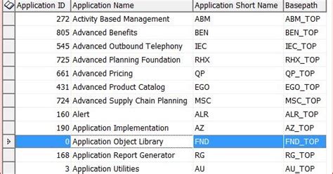 Miftakh Zein Oracle EBS Query To Find Application Name And Short Name