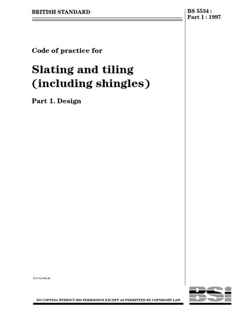 Bs 5534 1 Code Of Practice For Slating And Tiling Pdf Pdf