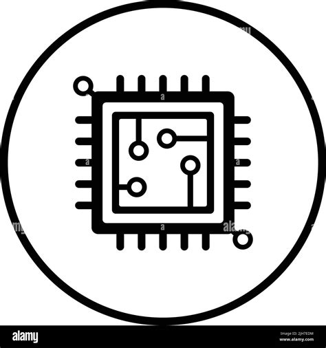 Chip Circuit Microchip Processor Icon Is Isolated On White