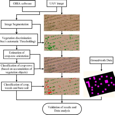 Flowchart Of The Obia Procedure Applied For Crop Row Classification And