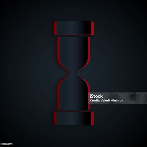 종이는 검은 색 배경에 고립 된 흐르는 모래 아이콘으로 오래된 모래 시계를 잘라 모래 시계 기호 비즈니스 및 시간 관리 개념 종이 아트 스타일 벡터 2 위 상 종류에 대한