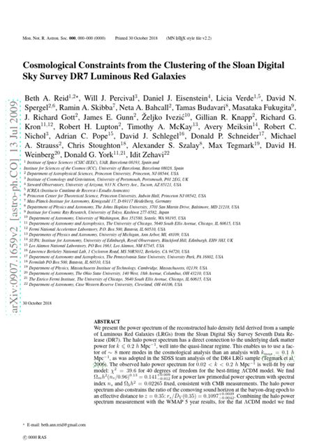 0907 1659 cosmological constraints from the clustering of the sloan
