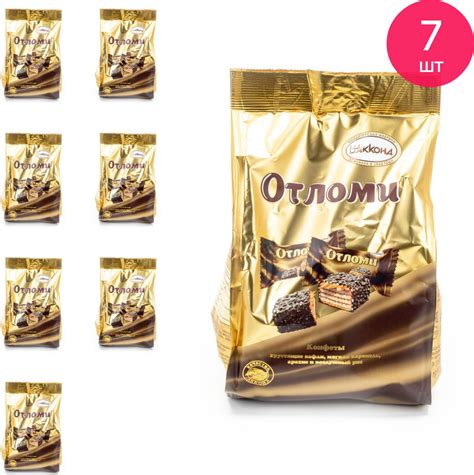 Конфеты вафельные Акконд Отломи с мягкой карамелью арахисом и воздушным рисом 360г комплект из