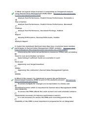 EVM 101 M5 Exam Docx 1 What Are Typical Steps Involved In Completing An Integrated Analysis