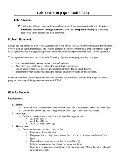 Open Ended Lab Statement Visual Programming Pdf Class Computer
