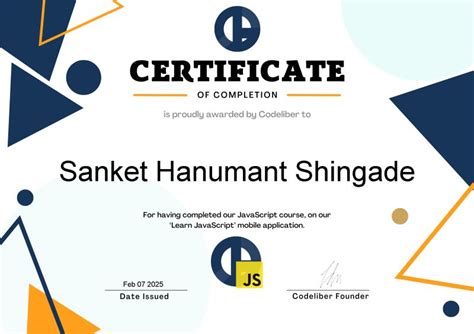 Sanket Shingade On Linkedin Javascript Programming Webdevelopment Certification Learning