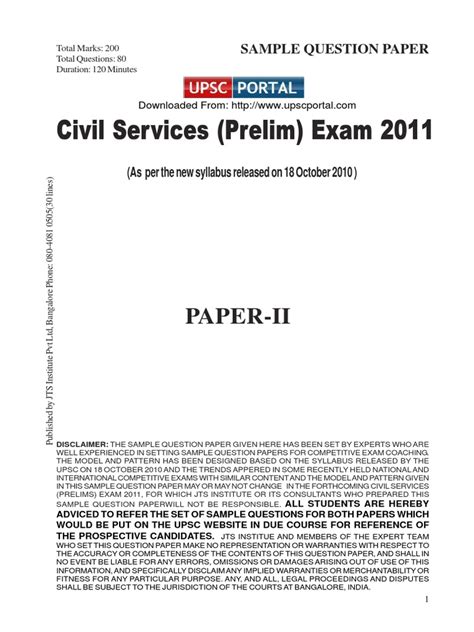 Csat Sample Paper Ii Pdf Postgraduate Education Humour