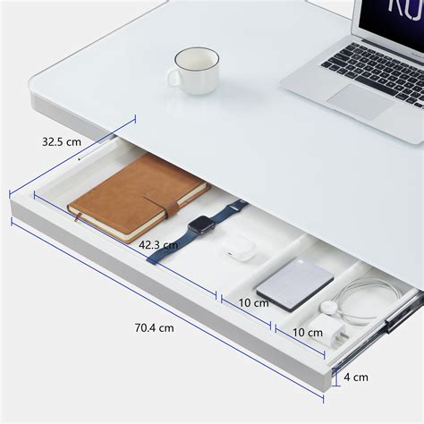 Glass Top Standing Desk With Drawers Wireless Charging Uk Kowo