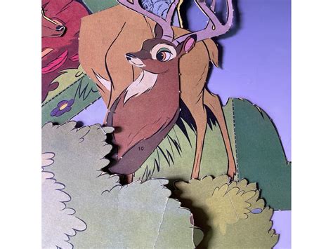 Rare 1942 Bambi Disney Cut Out Diorama Pop Up Book Image Scene Etsy