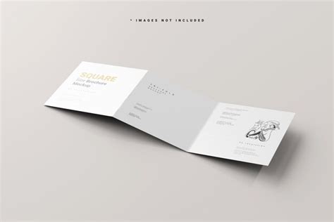 정사각형 세 배 브로셔 목업 프리미엄 Psd 파일