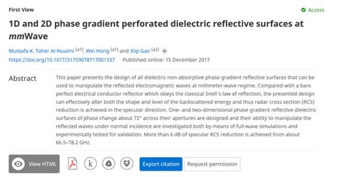 Pdf 1d And 2d Phase Gradient Perforated Dielectric Reflective