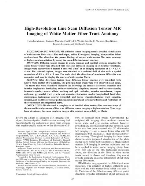 pdf high resolution line scan diffusion tensor mr imaging of white