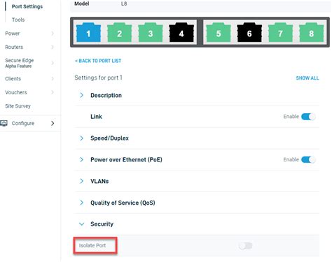 Datto Network Manager Switch Port Settings