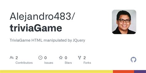 github alejandro483 triviagame triviagame html manipulated by jquery