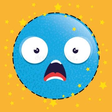 Blue Scared Emoji Emoticon Character Stock Vector Illustration Of