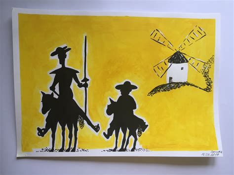 Иллюстрация Дон Кихот и Санчо в стиле другое