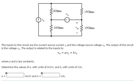 solved the inputs to this circuit are the current source