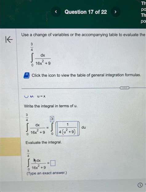 Solved Use A Change Of Variables Or The Accompanying Table Chegg Com