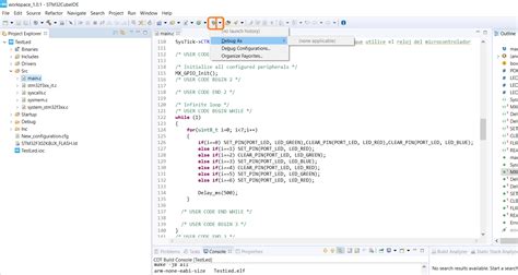 manual primer proyecto stm32 parte 4 programar un microcontrolador