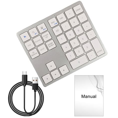 Chicmine Wireless Bluetooth Compatible Number Pad 35 Keys Silent Number Keypad Laptop Computer