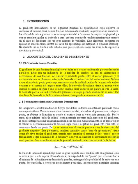 Gradiente Descendente Pdf Degradado Vector Euclidiano