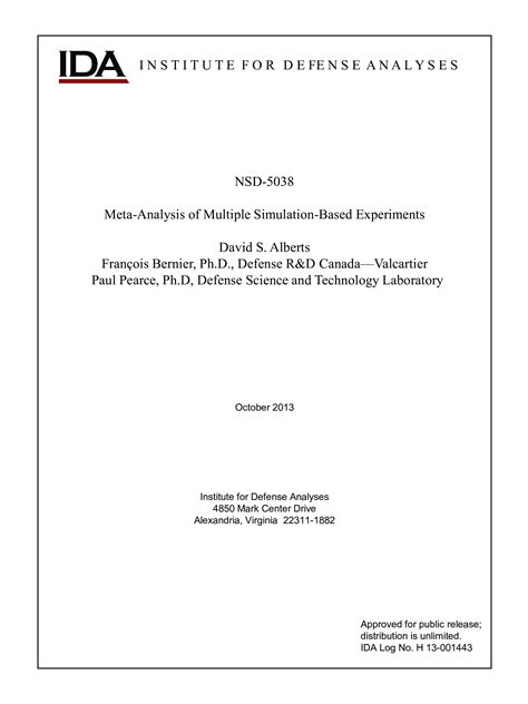 Meta Analysis Of Multiple Simulation Based Experiments