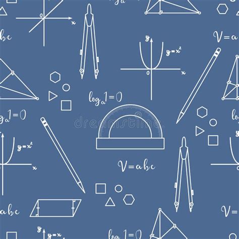 Mathematical Scientific Vector Seamless Pattern Stock Vector Illustration Of Triangle