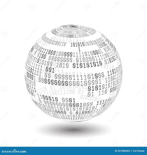 Globe With Binary Code Ball Of Binary Code Digital Technology Data Sorting Artificial
