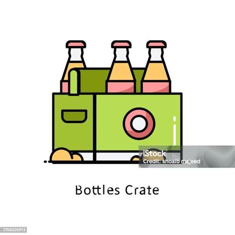 병 상자 벡터 채워진 윤곽선 아이콘 스타일 그림입니다 흰색 배경의 기호 Eps 10 파일 0명에 대한 스톡 벡터 아트 및 기타 이미지 0명 나무 상자 다중 색상