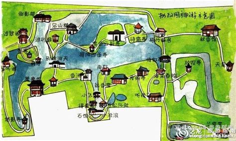 拙政园游览地图 图片 艺龙旅游指南