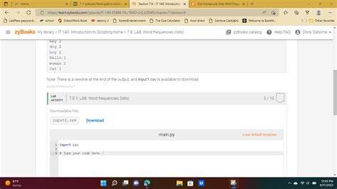 Solved 78 Lab Word Frequencies Lists Write A Program