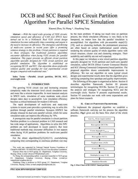Pdf Dccb And Scc Based Fast Circuit Partition Algorithm For Parallel Spice Simulation