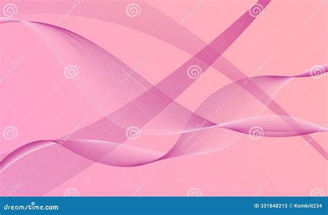Pink Peach Color Smooth Lines Wave Curves With Soft Gradient Abstract Background Stock