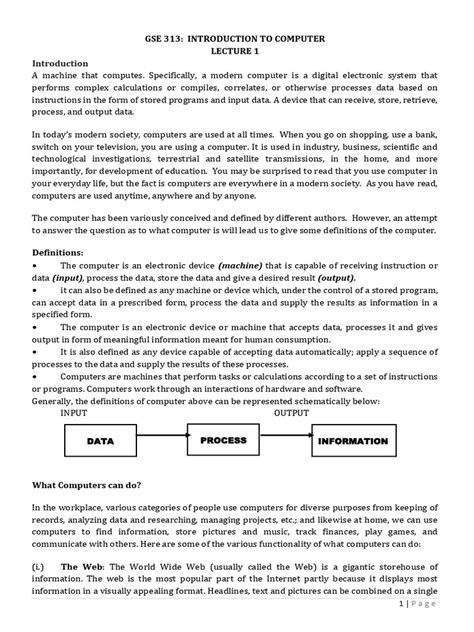 Gst 313 Handout Revised Pdf Computer Monitor Personal Computers