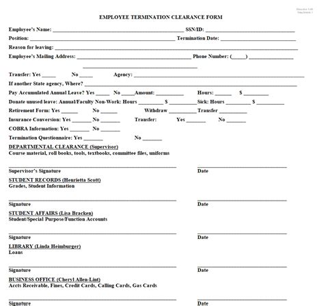 12 Simple Employee Termination Form Word Templates