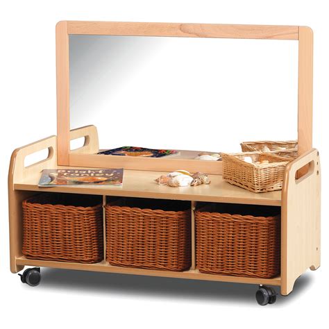 Mobile Mirror Storage Unit Baskets