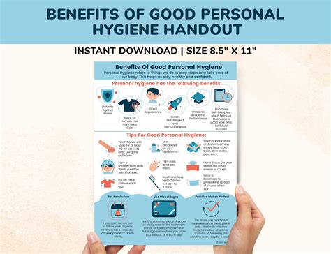 Benefits Of Personal Hygiene Printable Handout Hygiene Chart Checklist