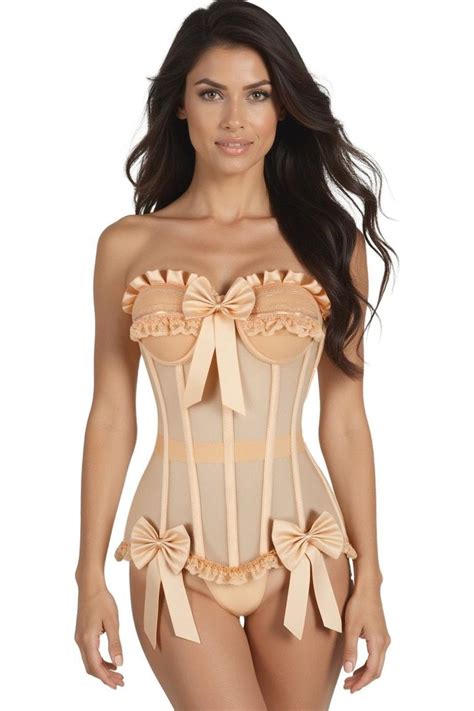 Daisy Corsets Top Drawer Steel Boned Nude Mesh Underwire Bustier Corset